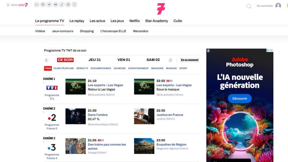 Programme TV par Télé 7 Jours : présentation et avis du site programme ...