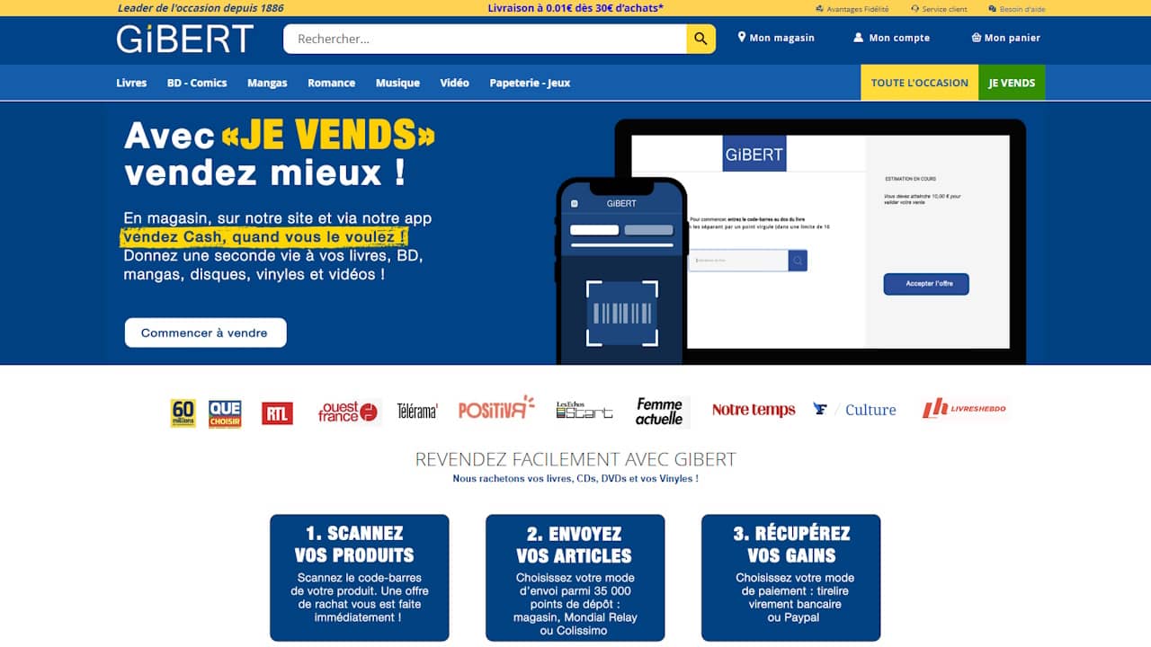 Gibert : présentation et avis du site gibert.com