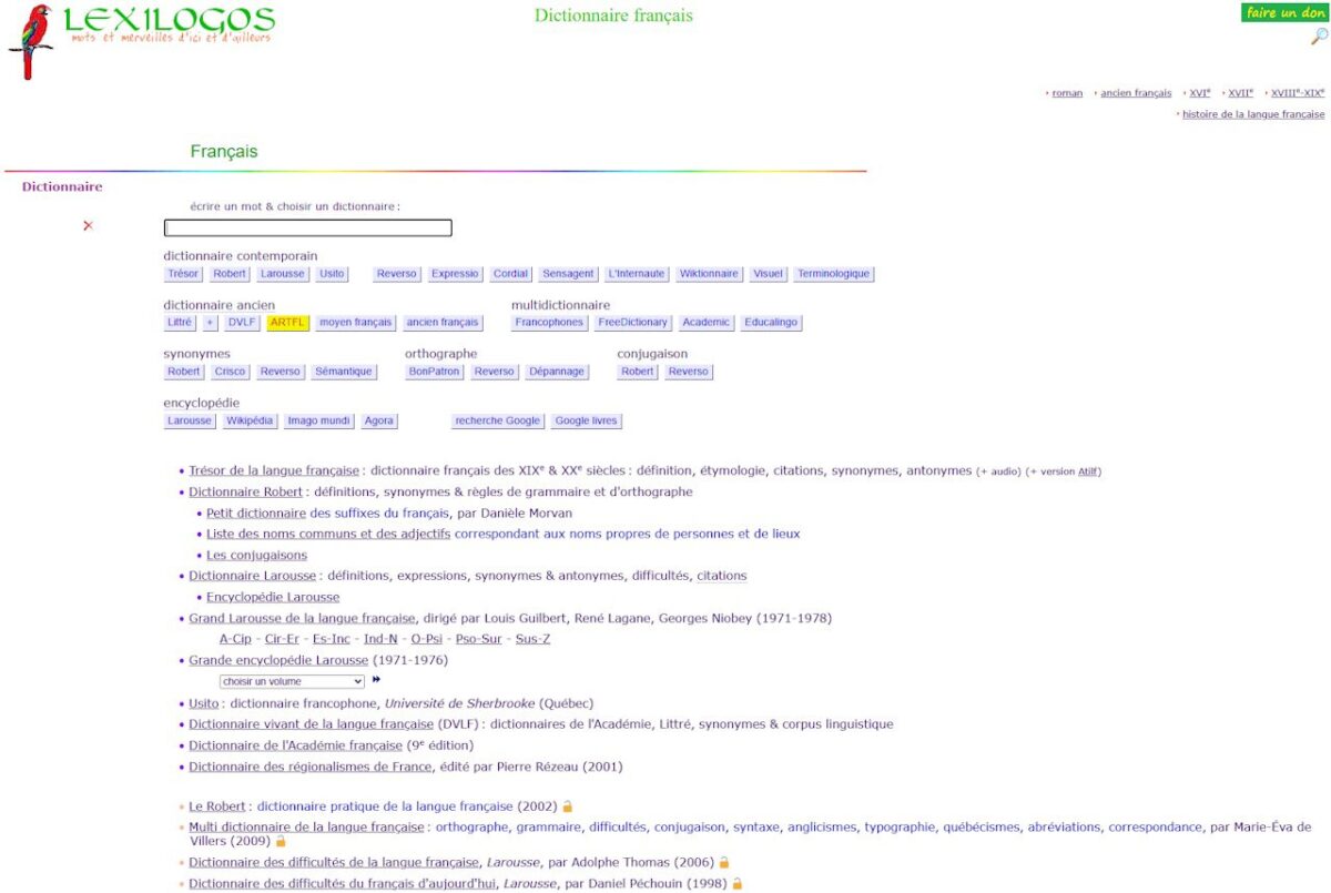 Lexilogos : présentation et avis du site lexilogos.com